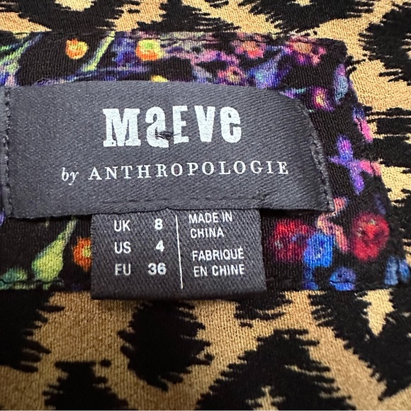 Anthropologie | Dresses | Anthropologie Maeve Morgan Floral Cheetah ...